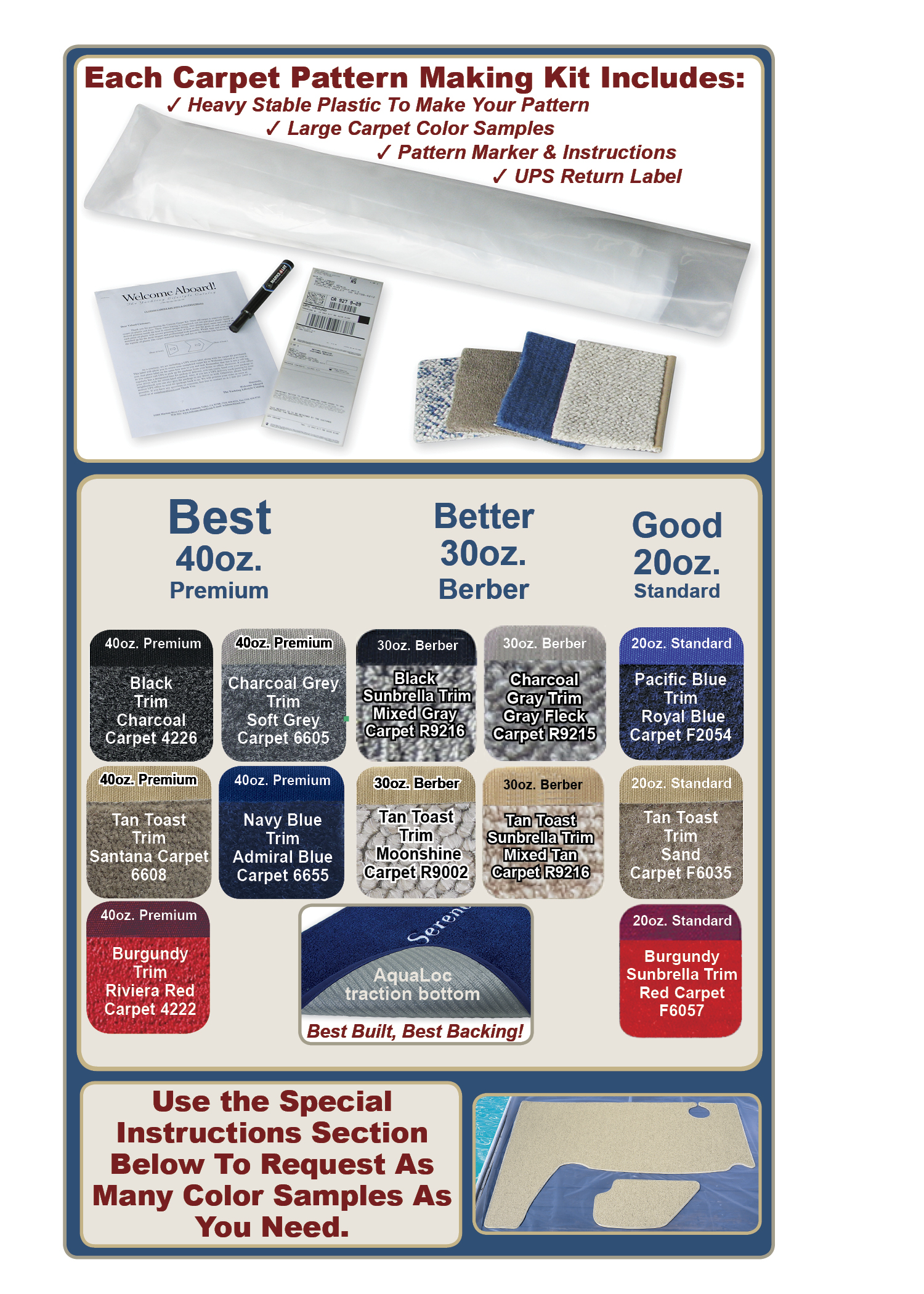 Custom Carpet Pattern Kit-Welcome Aboard